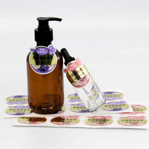 Custom Half Glue Sticker PET Silver Label For Cosmetic Skin Care ...